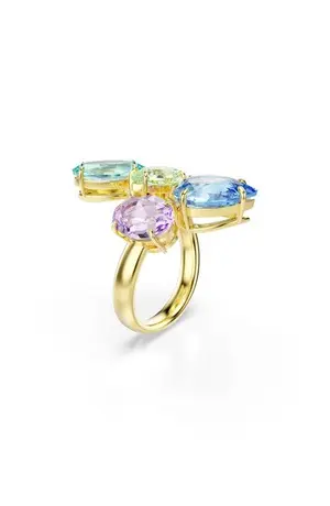 SWAROVSKI Gema Crystal Bypass Ring - Gold/multi