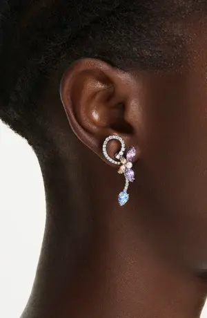 SWAROVSKI X Ariana Grande Mismatched Front/back Earrings - Silver/multi
