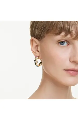 SWAROVSKI Gema Crystal Hoop Earrings - Gold/multi