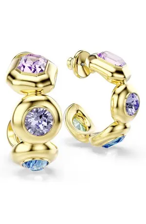 SWAROVSKI Gema Crystal Hoop Earrings - Gold/multi