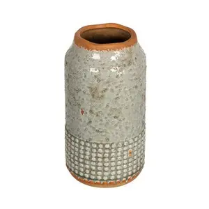 STORIED HOME Hobnail Planter Vase - Grey