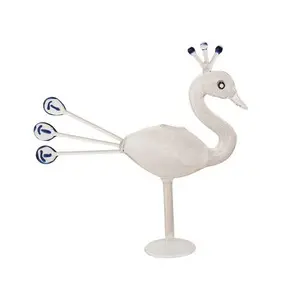 STORIED HOME Peacock Shaped Vase - White