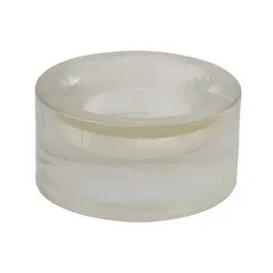STORIED HOME Round Tealight Candle Holder - White