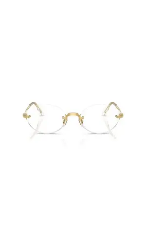 Ray-ban 54mm Oval Rimless Optical Glasses - Gold