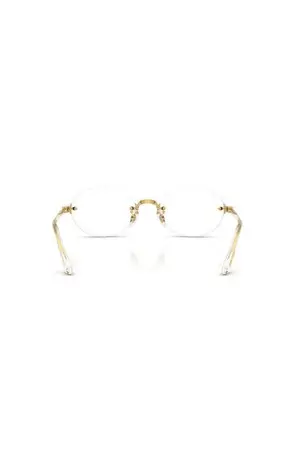 Ray-ban 54mm Oval Rimless Optical Glasses - Gold