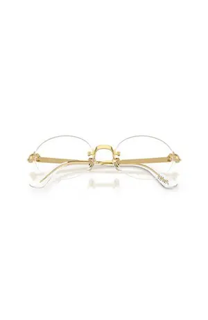 Ray-ban 54mm Oval Rimless Optical Glasses - Gold