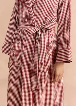 IF ONLY IF Pippy Robe - Rust Gingham