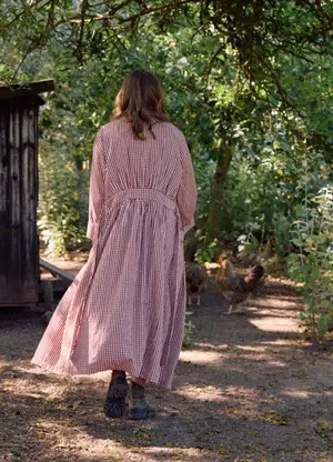 IF ONLY IF Pippy Robe - Rust Gingham