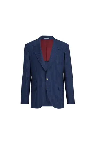 Brunello Cucinelli Chalk Stripe Deconstructed Blazer - Blue