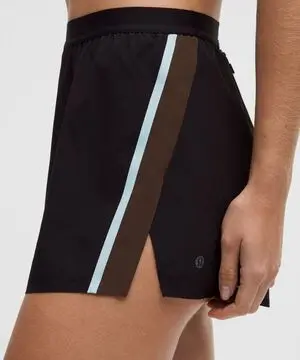 Lululemon High-rise Split Short - Black/walnut Crunch/foam Cloud