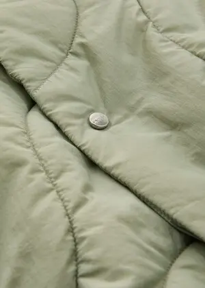 Varley Quilted Nylon Jacket With Stand Collar - Light Green
