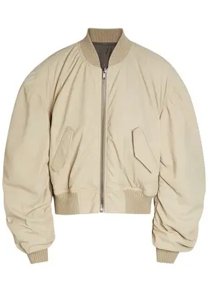 Rick Owens Secchia Reversible Leather Bomber Jacket - Sand