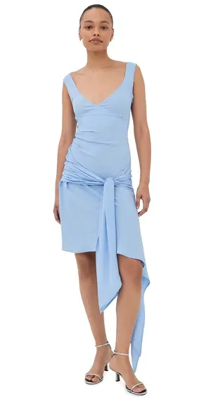 Attico Mini Draped Dress - Baby Blue