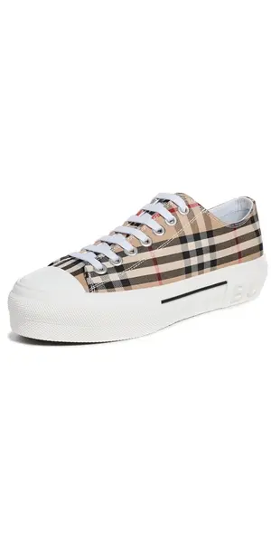 Burberry Check Platform Low Top Sneakers - Archive Beige Ip Check