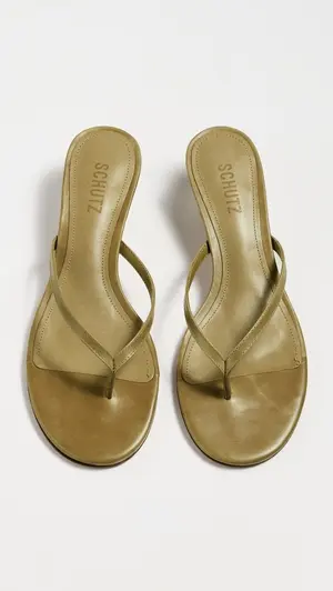 Schutz Carolyn Sandals - Ecru Olive