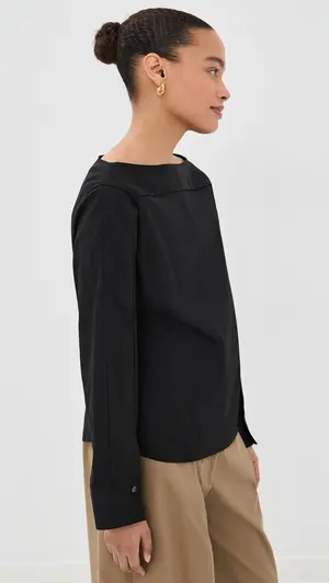 Theory Stretch Boat Neck Blouse