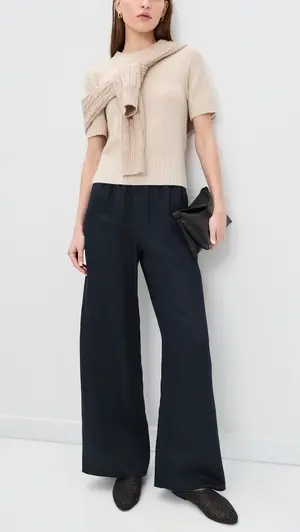 Jenni Kayne Summer Demi Wide Leg Trousers - Navy