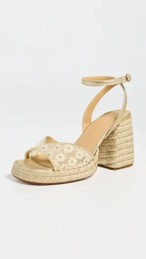 CastaÑer Valle Platform Sandals - Blanco/oro