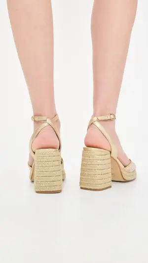 CastaÑer Valle Platform Sandals - Blanco/oro