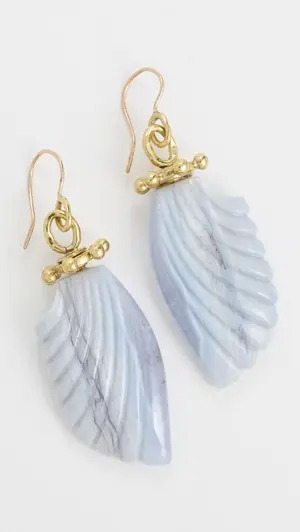 Ulla Johnson Small Wing Stone Drop Earrings - Blue Agate