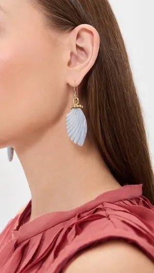 Ulla Johnson Small Wing Stone Drop Earrings - Blue Agate