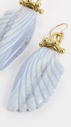 Ulla Johnson Small Wing Stone Drop Earrings - Blue Agate
