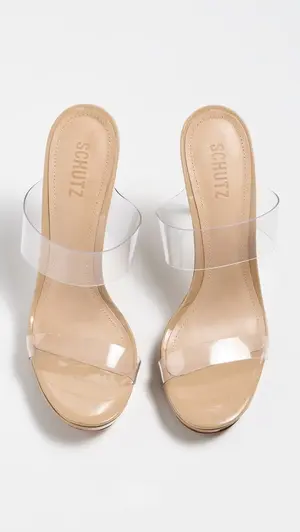 Schutz Ariella Platform Sandals - Transparent/light Nude