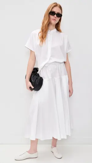 JAMIE HALLER Poplin Midi Skirt