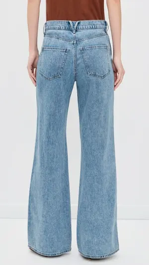 Veronica Beard Kasey Wide Leg Jeans - Silver Dust