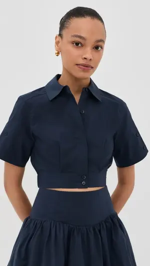 Simkhai Sabrina Button-down Top - Midnight