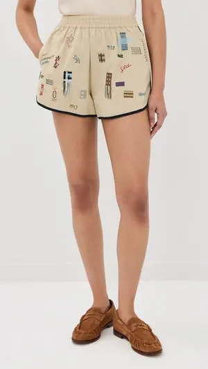 Sea The Claira Embroidered Shorts - Stone