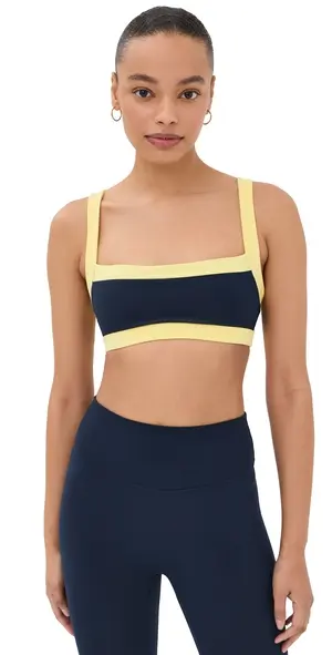 FORM Straight Neck Bra - Navy/lemon