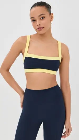 FORM Straight Neck Bra - Navy/lemon