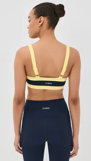 FORM Straight Neck Bra - Navy/lemon
