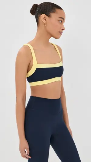 FORM Straight Neck Bra - Navy/lemon