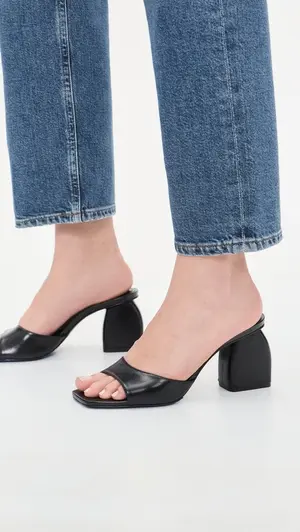 Schutz Leena Chunky Heel Sandals - Black
