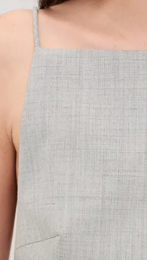 ST. AGNI Square Neck Side Tie Top - Concrete