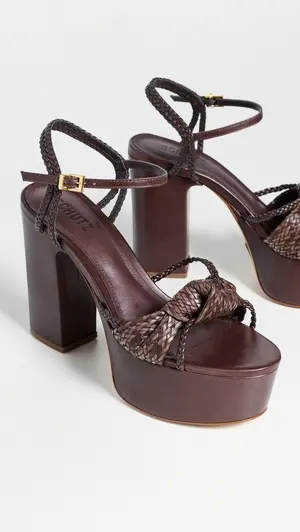 Schutz Kalina Platform Heels - Root Brown