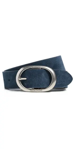FAVORITE DAUGHTER The Suede Jean Belt - Navy/tumbled Nickel