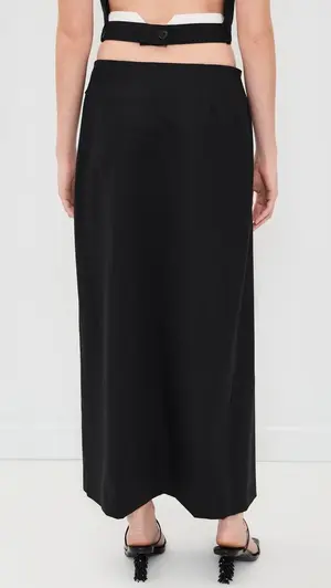 ST. AGNI Tailored Wool Wrap Skirt