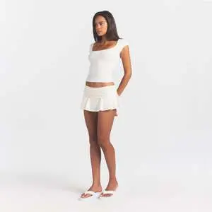 SKIMS Cotton Jersey Mini Skort - Marble