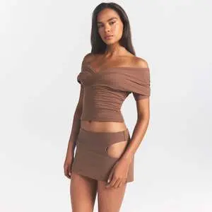 SKIMS Cotton Jersey Cutout Mini Skirt