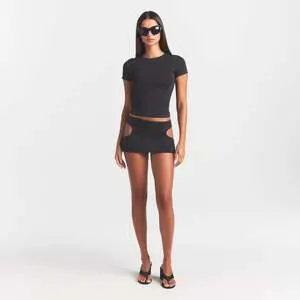 SKIMS Cut Out Mini Skirt - Soot