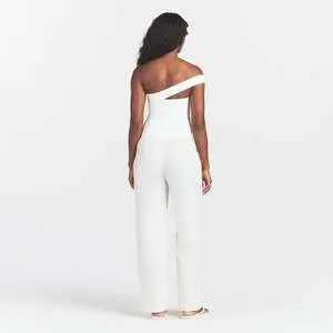 SKIMS Asymmetrical Cotton Jersey Top - Marble