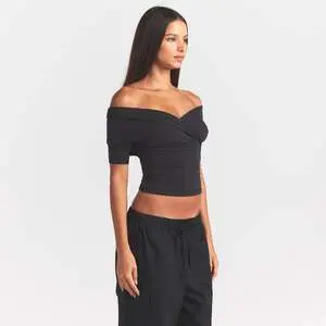 SKIMS Wrap Top - Soot