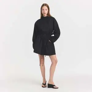 SKIMS Oversized Woven Cotton Anorak - Onyx