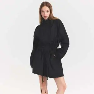 SKIMS Oversized Woven Cotton Anorak - Onyx