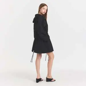 SKIMS Oversized Woven Cotton Anorak - Onyx