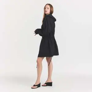 SKIMS Oversized Woven Cotton Anorak - Onyx