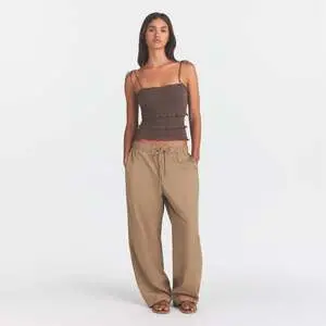 SKIMS Oversized Straight Leg Cotton Pants - Desert